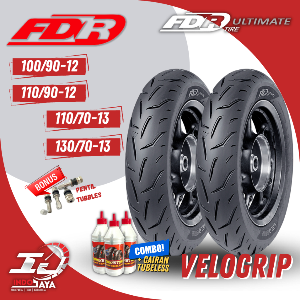 Jual [BAYAR DI TEMPAT] BAN FDR TUBELESS VELOGRIP RING 12 RING 13 (100/ ...