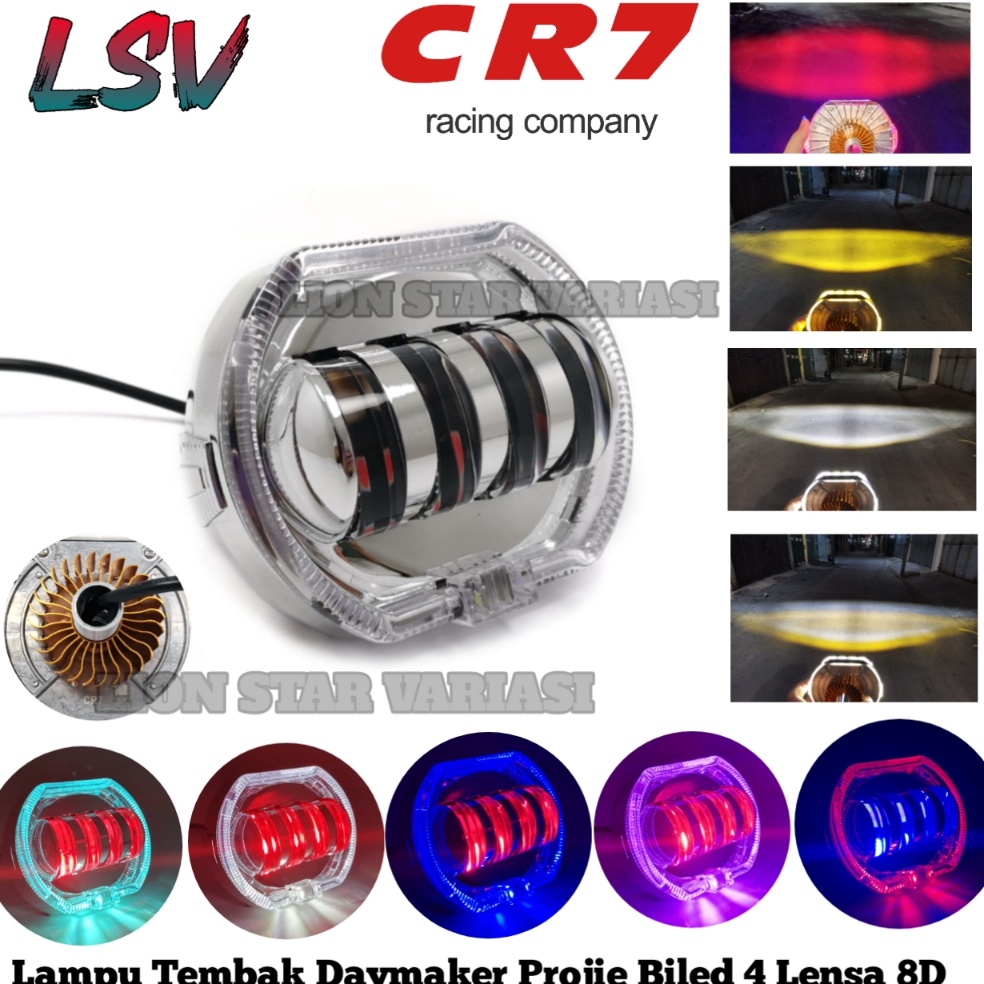 Jual KODE F38T Lampu Tembak LED Daymaker Biled Projie CR7 Projie Biled ...