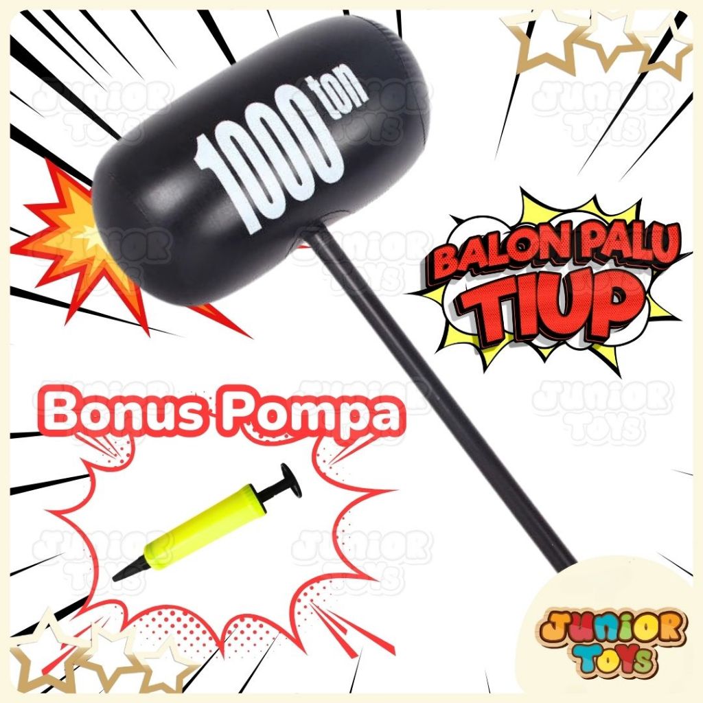 Jual Mainan Balon Palu Besar 1000 Ton Bonus Pompa Tangan Hammer Baloon ...