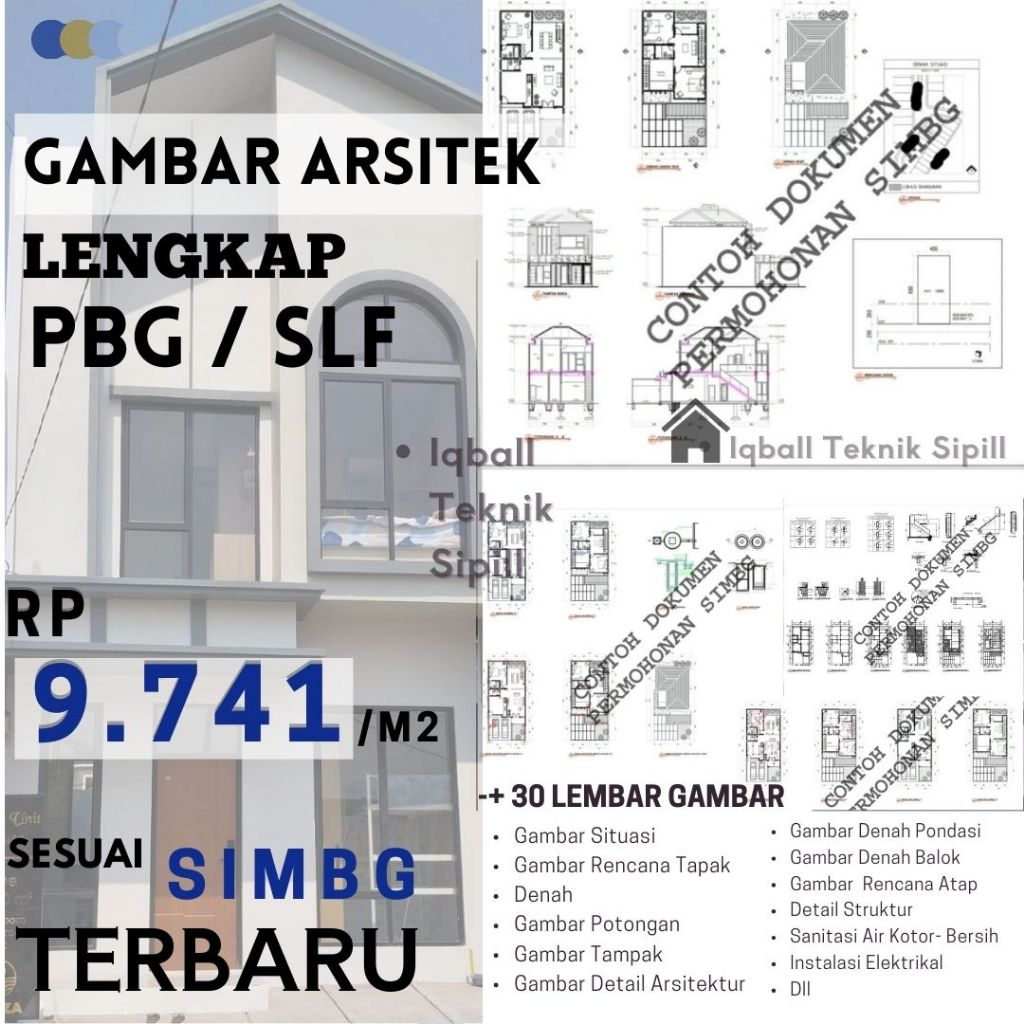 Jual Gambar Denah Arsitek Lengkap IMB / PBG Persetujuan Bangunan Gedung ...