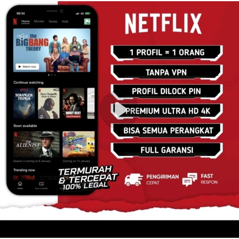 Jual Netflixx Premium Full garansi Terlaris Ultra 4k UHD -+ 1 bulan | Shopee Indonesia