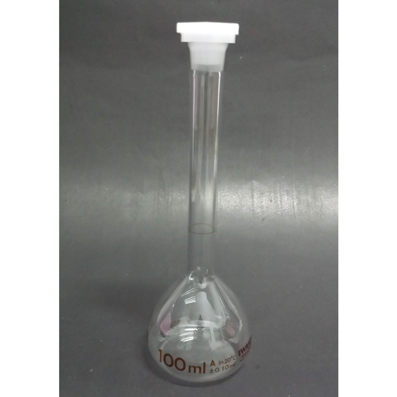 Jual Labu Ukur IWAKI 5645 Volumetric Flask Tutup Plastik 1000ml, 500ml, 250ml, 200ml, 100ml ...
