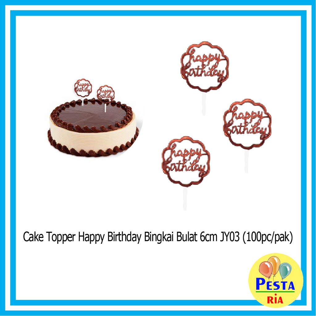 Jual Murah!! (1Pcs) Cake Topper HBD Mini, cake topper Akrilik, tusukan ...