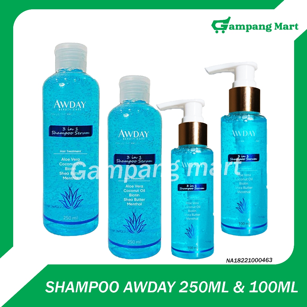 Jual Shampoo Awday serum hair treatment / Shampoo 3 in 1 anti ketombe ...