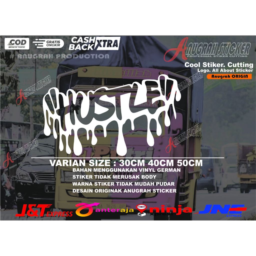 Jual [PROMO]STICKER CUTTING KACA LOGO GRAFITY TULISAN HUSTLE ORIGINAL ...