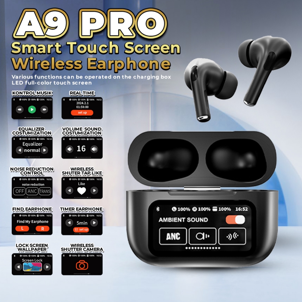 Jual [SOUNDIFY] SMART TWS A9 PRO Earphone Bluetooth V5.4 Headset True ...
