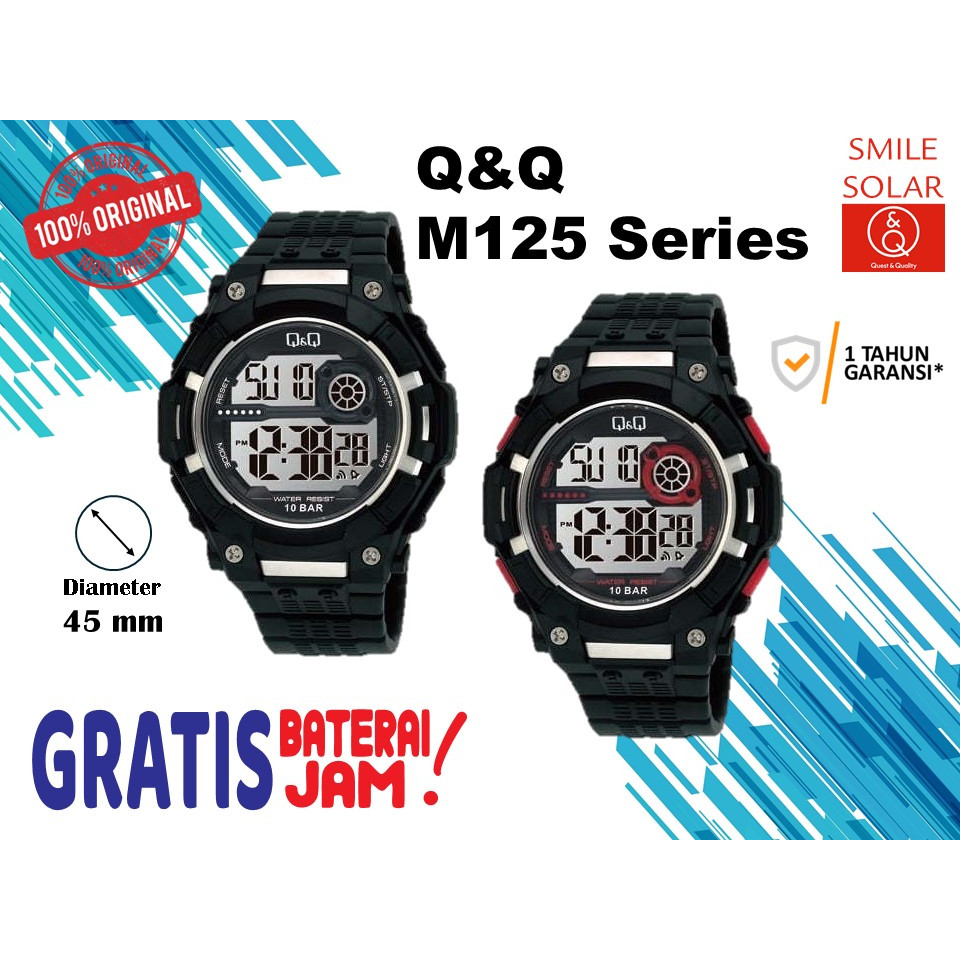 Jual Jam Tangan Pria Sport Rubber Digital Original O&Q QNQ QQ M125 ...