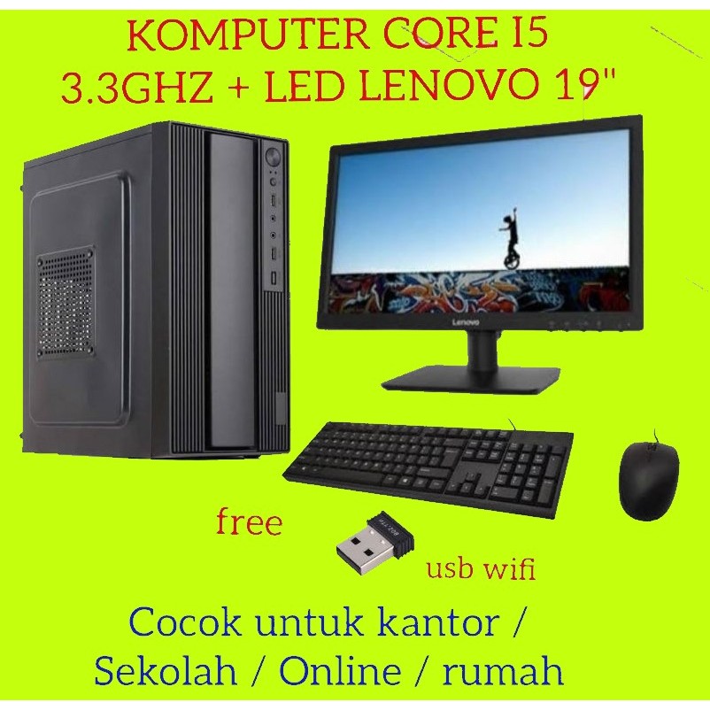 Jual Full set Core i5 - Lenovo 19" - 16gb Ram - 500gb ssd - Pc Rakitan - Komputer Kantor - cpu ...