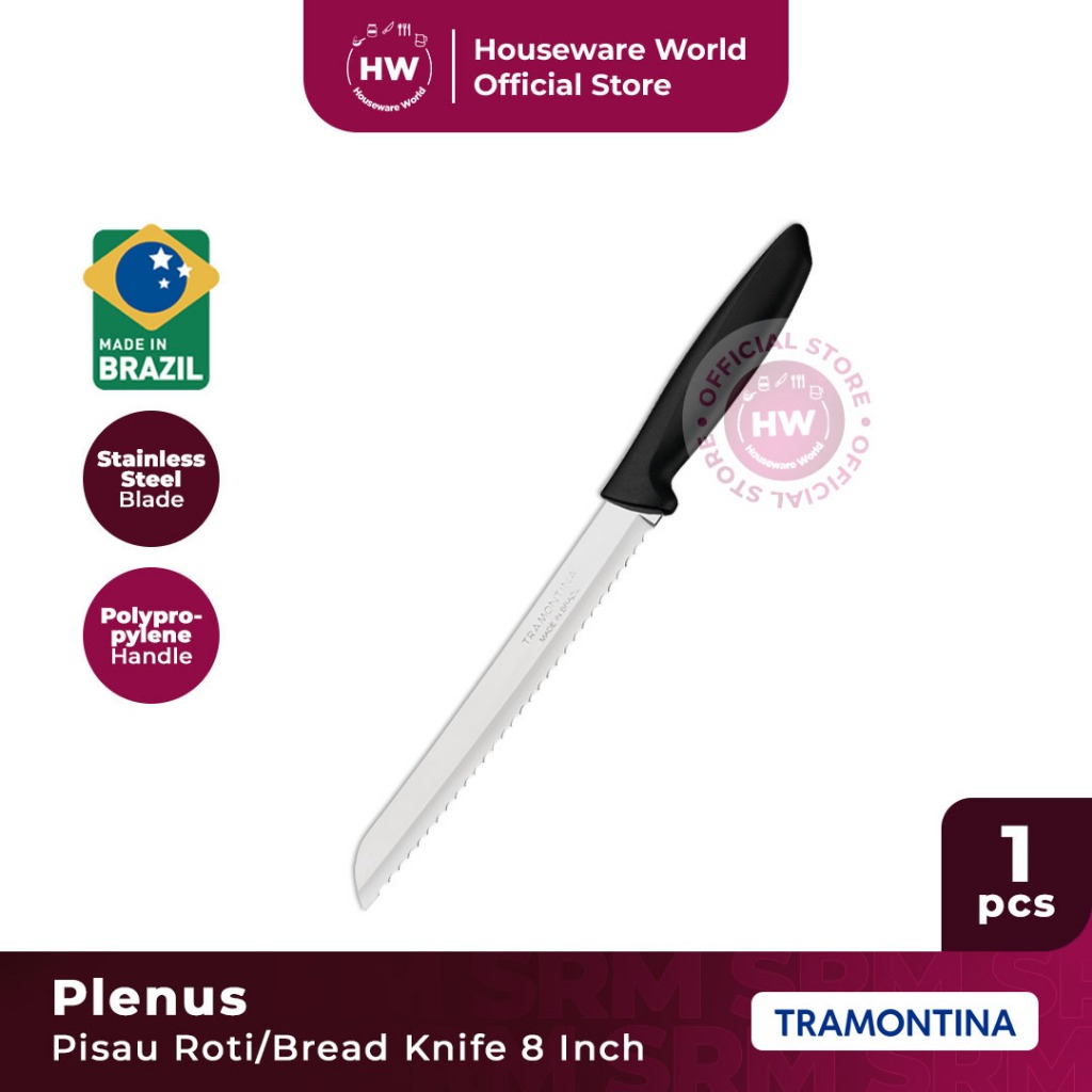 Jual TRAMONTINA Pisau Roti/Bread Knife Plenus 8 Inch - 1pcs | Shopee ...