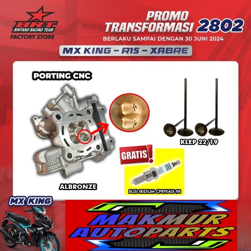 Jual Promo Transformasi BRT 2802 Head Porting CNC Klep 22/19 MX King ...