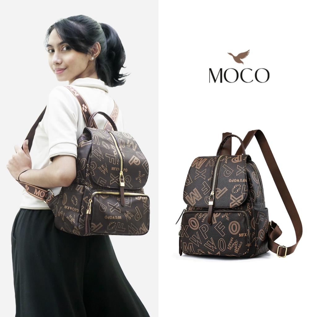 Jual MOCO Fashion Tas Ransel Wanita Backpack Mini Huruf Lucu Kecil Resleting Bag Kuliah 8802-3 ...