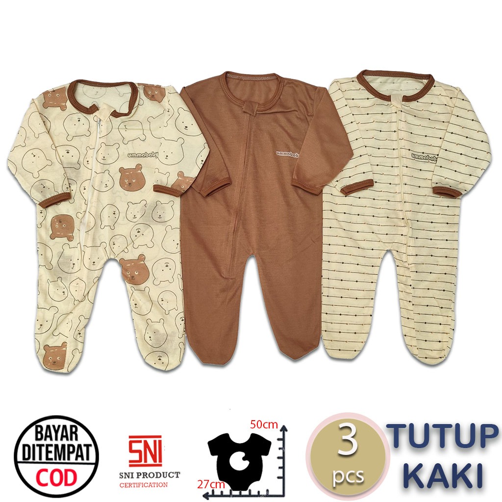 Jual ummababyshop 3 pcs Sleepsuit Bayi Baru Lahir Tutup Kaki Romper ...