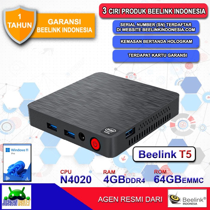 Jual Mini PC Beelink T4 Pro Intel Apollo Lake N3350 4/64GB Dual HDMI 4K WiFi Windows 10 | Shopee ...