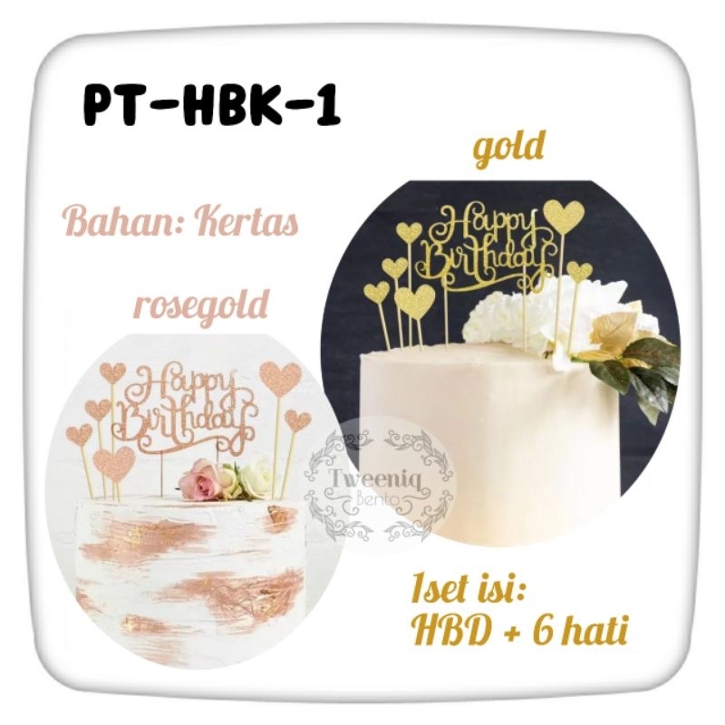 Jual pick topper happy birthday kertas hiasan kue cake puding ulang ...
