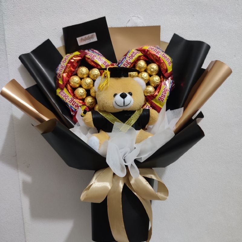 Jual Love Bouquet/ Buket Snack Coklat Love Boneka / Hadiah Ulang Tahun ...