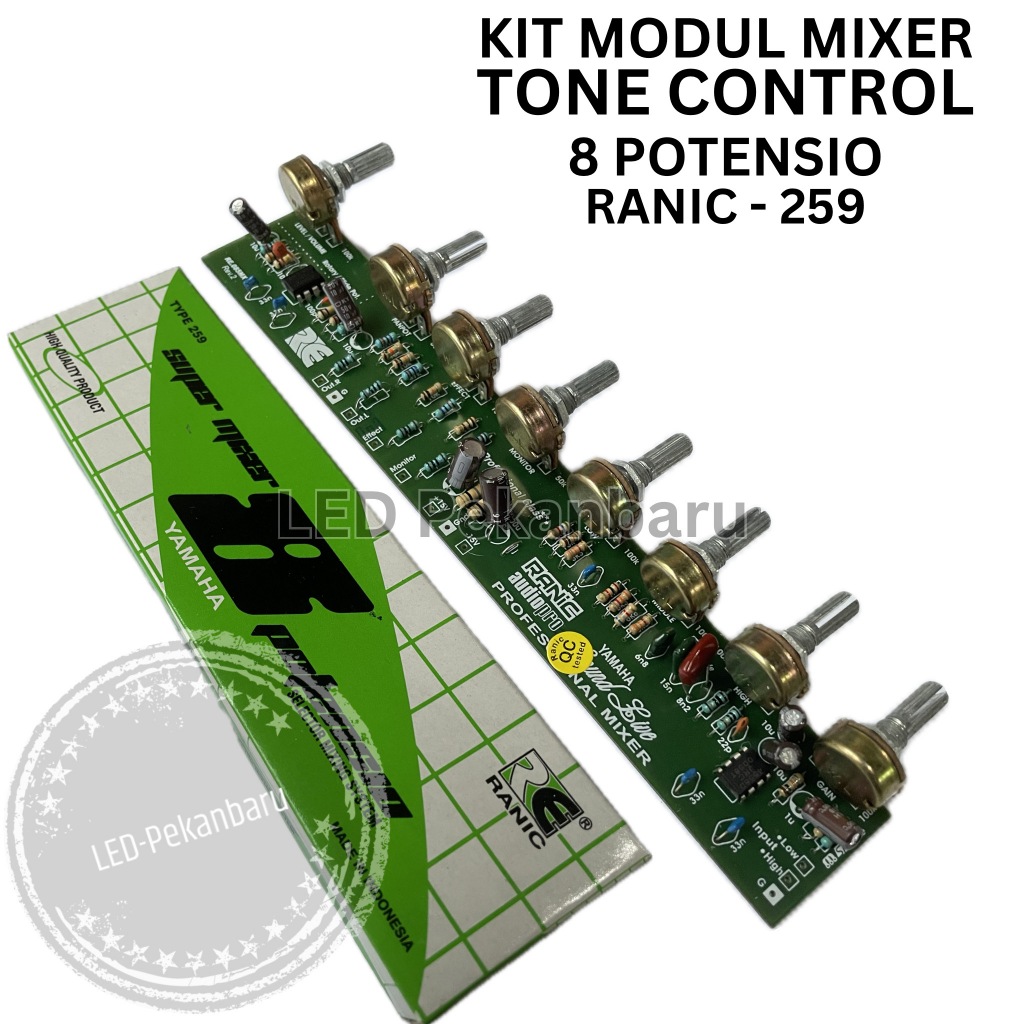 Jual KIT MODUL AUDIO MONO TONE CONTROL AKTIF MIXER SUBWOOFER 8 POTENSIO ...