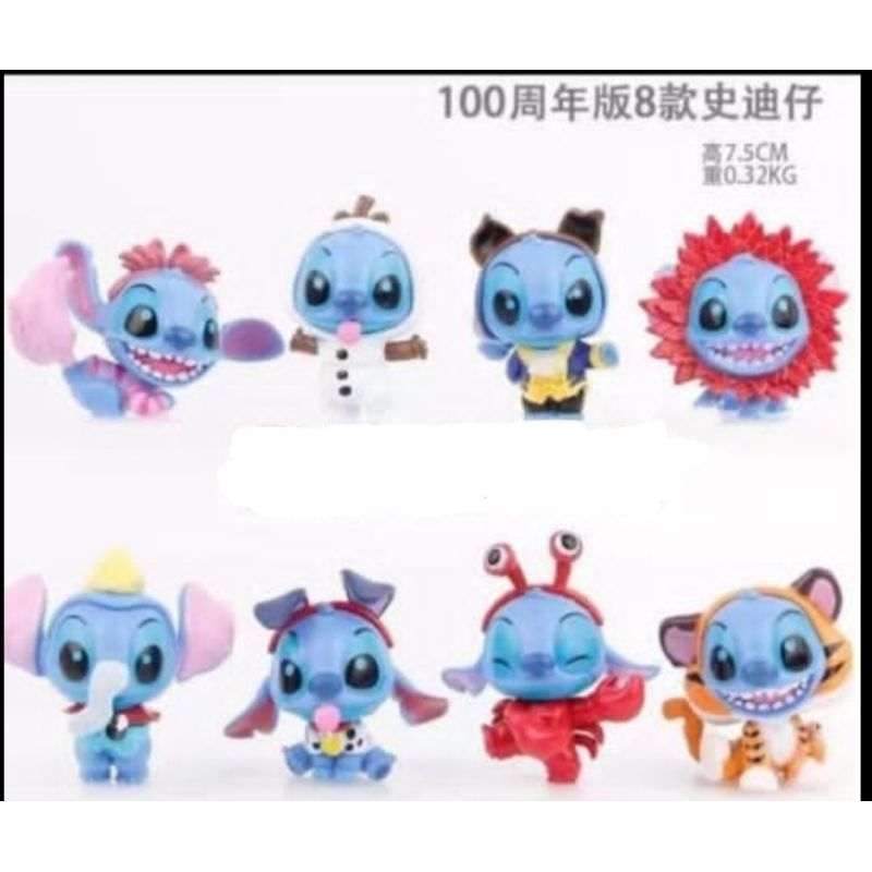 Jual stitch figure set 8 mainan pajangan topper | Shopee Indonesia