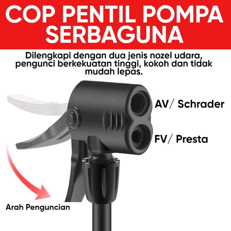 Jual cup pompa lubang 2 kepala pompa sepeda universal | Shopee Indonesia