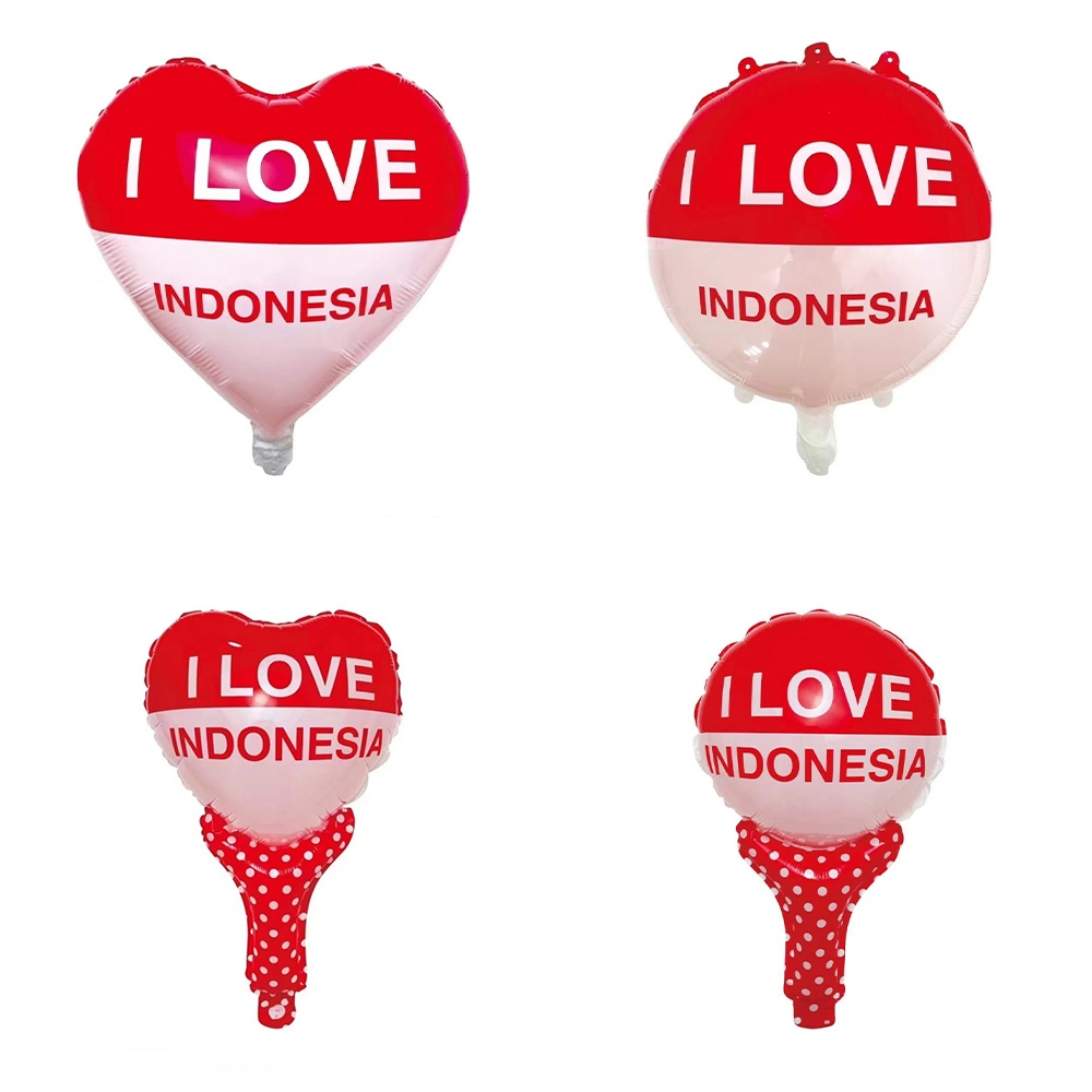 Jual Balon HUT RI Dirgahayu Republik Indonesia Bentuk Bulat Love Ukuran ...