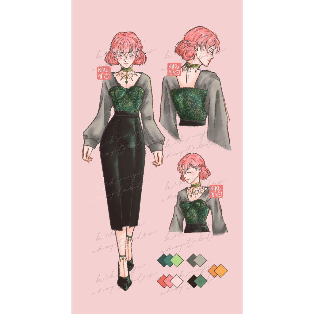 Jual Character sheet [custom] fanart, anime, game character, Kpop ...