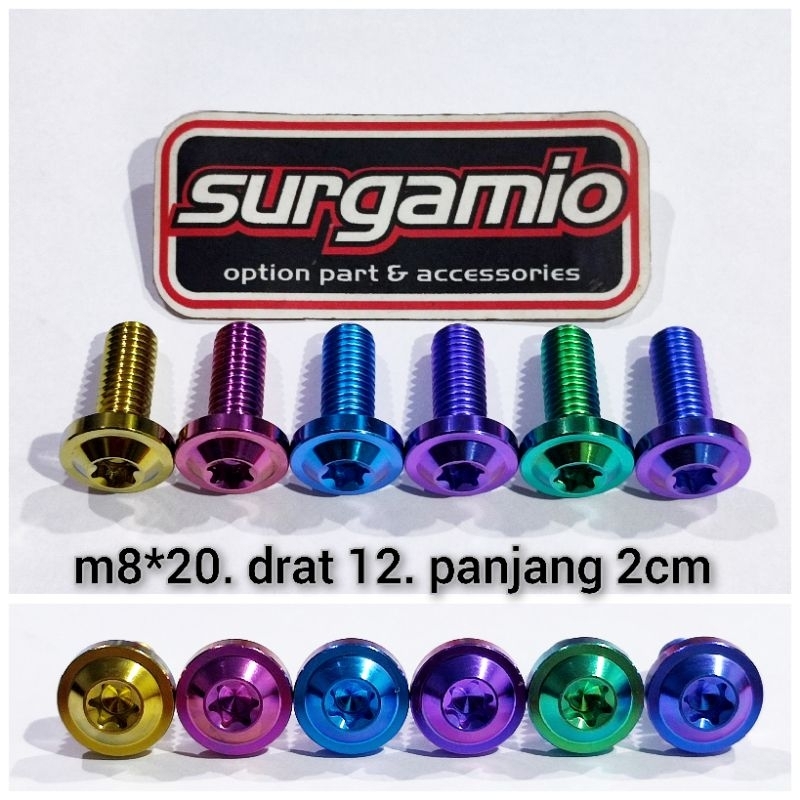 Jual Baut titanium 8x20 big baut titan drat 12 panjang 2 cm Grade 5 ...