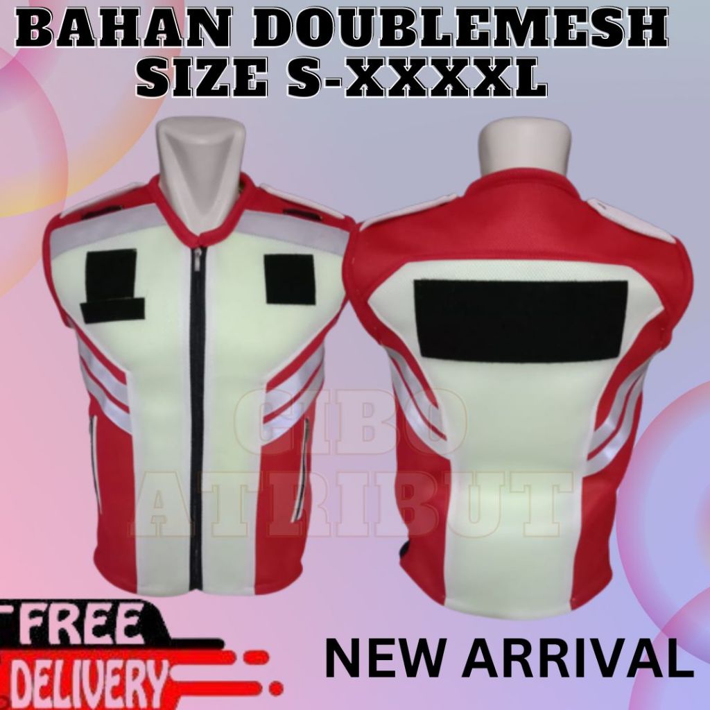 Jual Rompi PMI Merah | Rompi Kesehatan | Rompi PMI |DOUBLEMESH Tebal ...