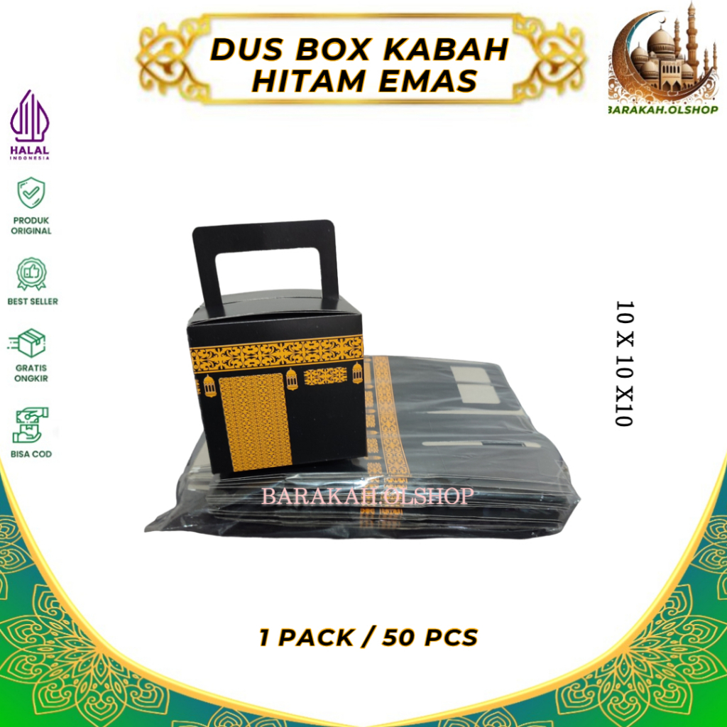 Jual Dus Box Kabah HITAM EMAS Kosong 1 Pack/50pcs - Box Kabah oleh oleh ...