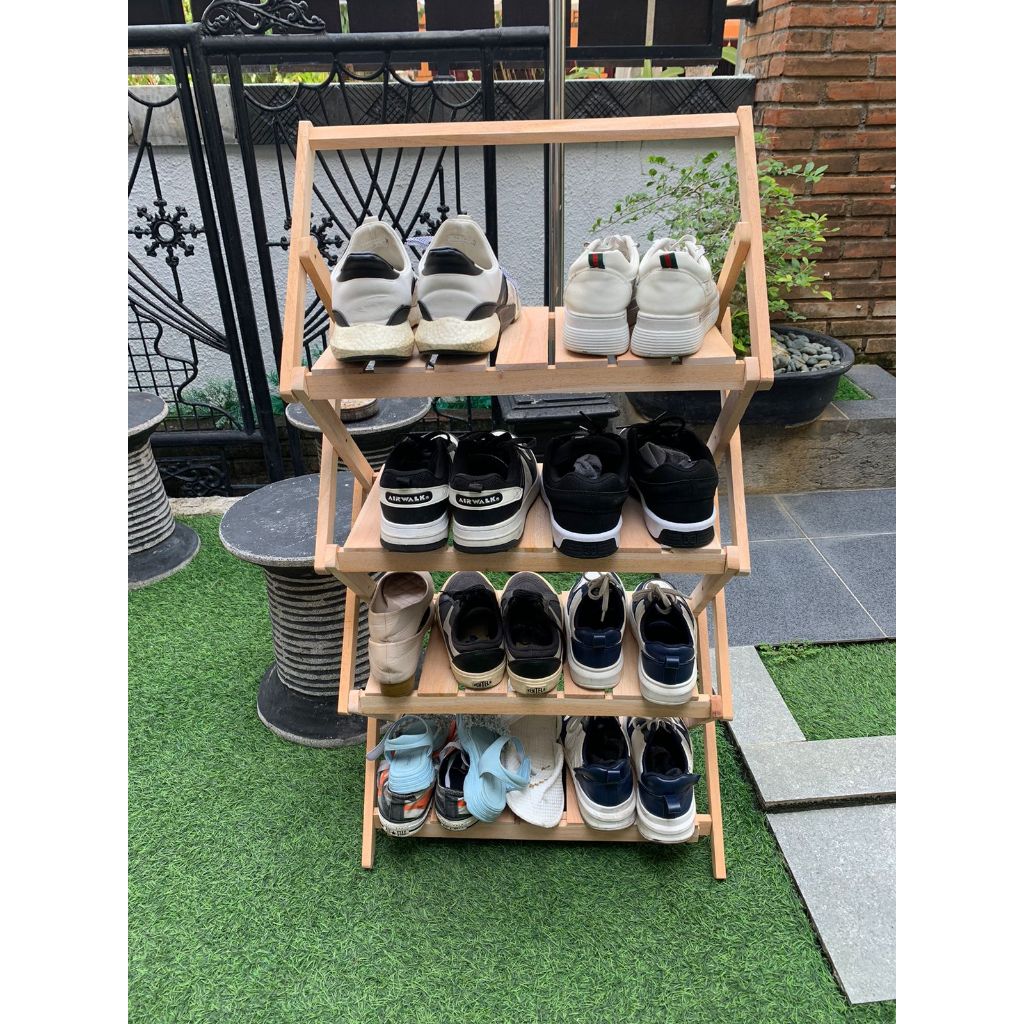 Jual RAK SEPATU RAK SENDAL RAK CAMPING 4 SUSUN LIPAT | Shopee Indonesia