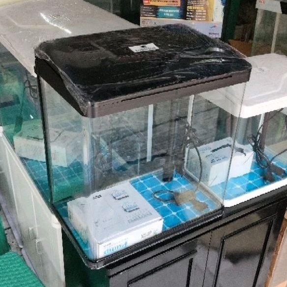 Jual Aquarium Full set 38cm Black (incl Lampu & Filter) | Shopee Indonesia