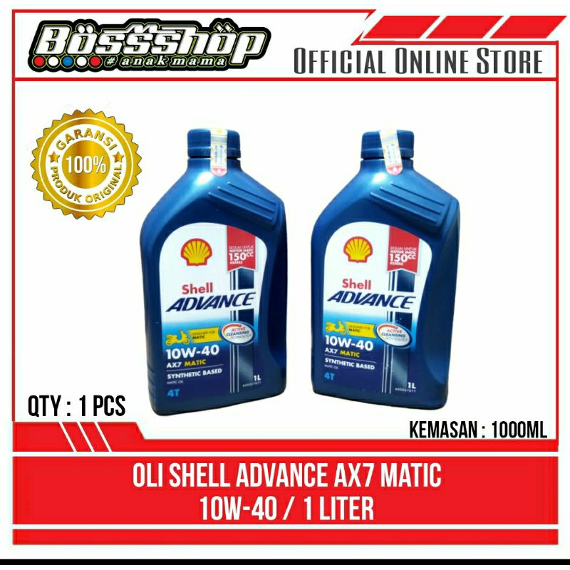 Jual Shell Advance Ax7 Matic 10w-40 1 Liter Oli Shell AX7 Matic 150cc ...