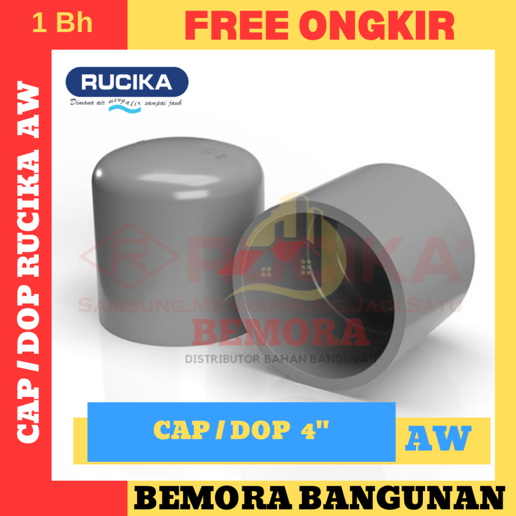Jual Dop polos rucika / cap polos / dop 4 inch aw pvc (Harga Grosir ...