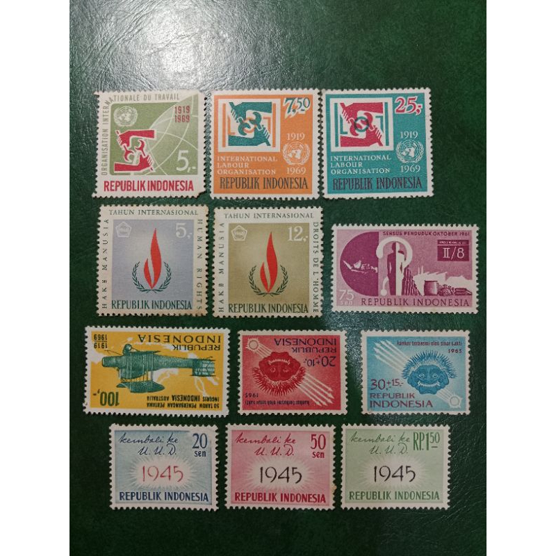 Jual Prangko Indonesia campur 12 Pcs UN USED | Shopee Indonesia