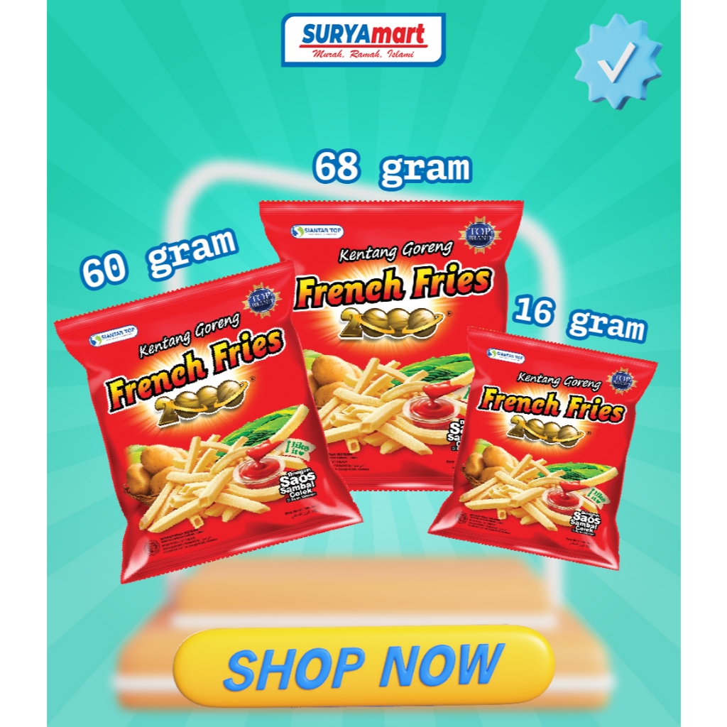 Jual FRENCH FRIES 2000/ SNACK KENTANG GORENG/ Rasa Potato & Sambal ...