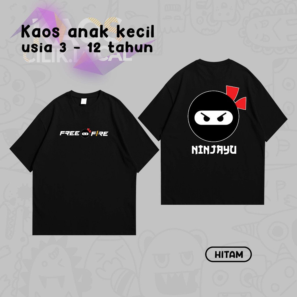 Jual KAOS ANAK FREE FIRE SQUAD NINJAYU CEES GAME USIA 3-12 TAHUN - BAJU ...