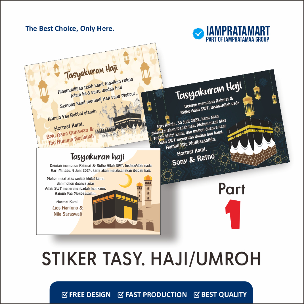 Jual Stiker Tasyakuran Umroh / Haji Untuk Kotak Nasi, Stiker Box ...