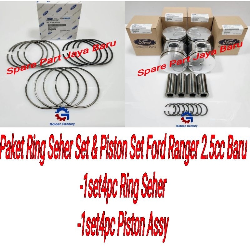 Jual Paket Piston Assy Set Ring Seher Set Ford Ranger 2.5cc Dijamin Baru | Shopee Indonesia