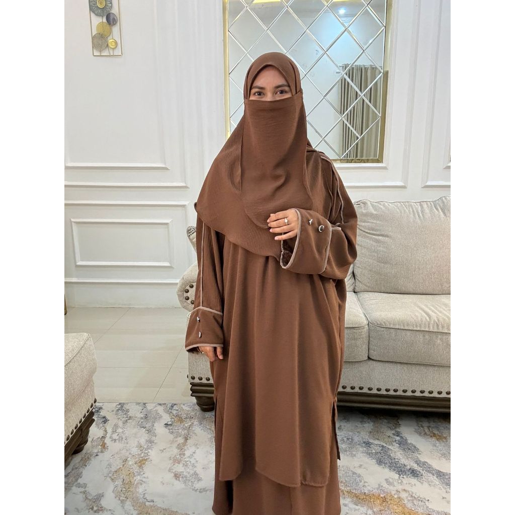 Jual Kamila one set rock (hijab + nikob + kaftan + rok) cringkel ...