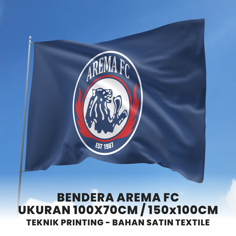 Jual Bendera Arema FC Printing - Bahan Satin Textile | Shopee Indonesia