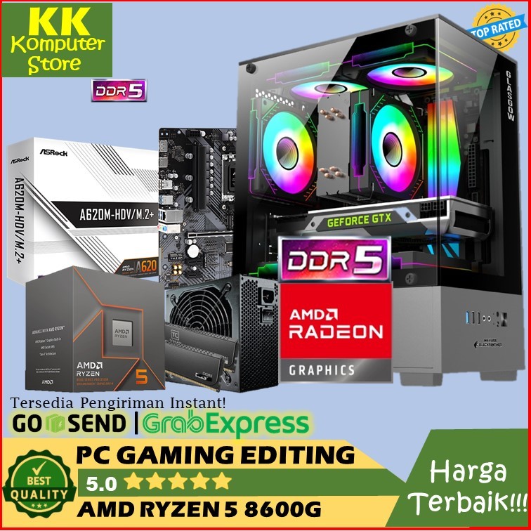 Jual Pc Live Streaming AMD Ryzen 5 8600G Zen4 | Ram DDR5 5600Mhz [ Pc Rakitan Gaming AMD Ryzen 5 ...
