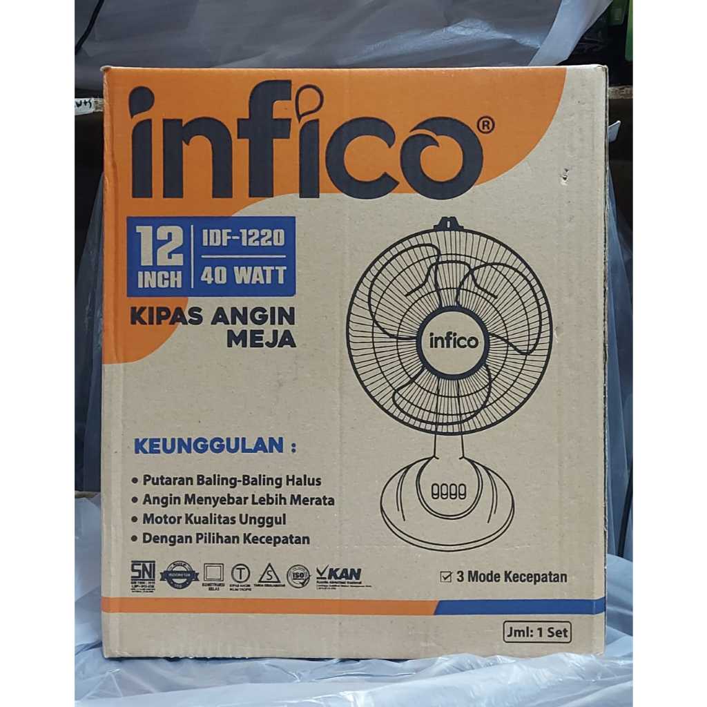 Jual Kipas Angin INFICO Ukuran 12 Inch IDF 1220 / IDF1220 Baling 3 ...