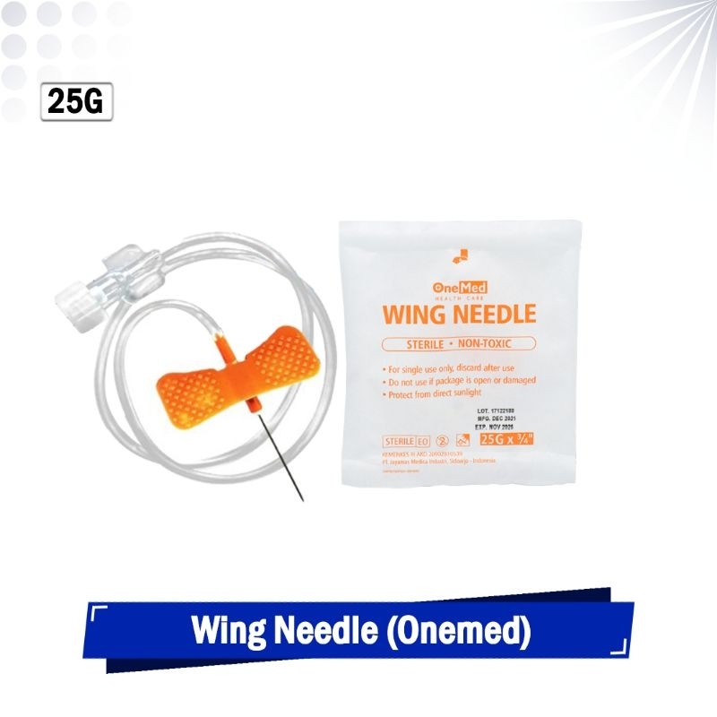Jual Wing Needle 23G 25G 27G Scalp Vein Set OneMed Jarum Kupu-Kupu | Shopee Indonesia