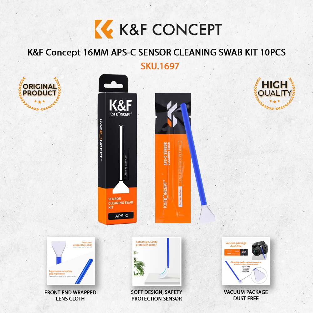 Jual K&F KNF KF Concept Sensor Cleaning Swab kit for APS-C Sensor 10pcs ...