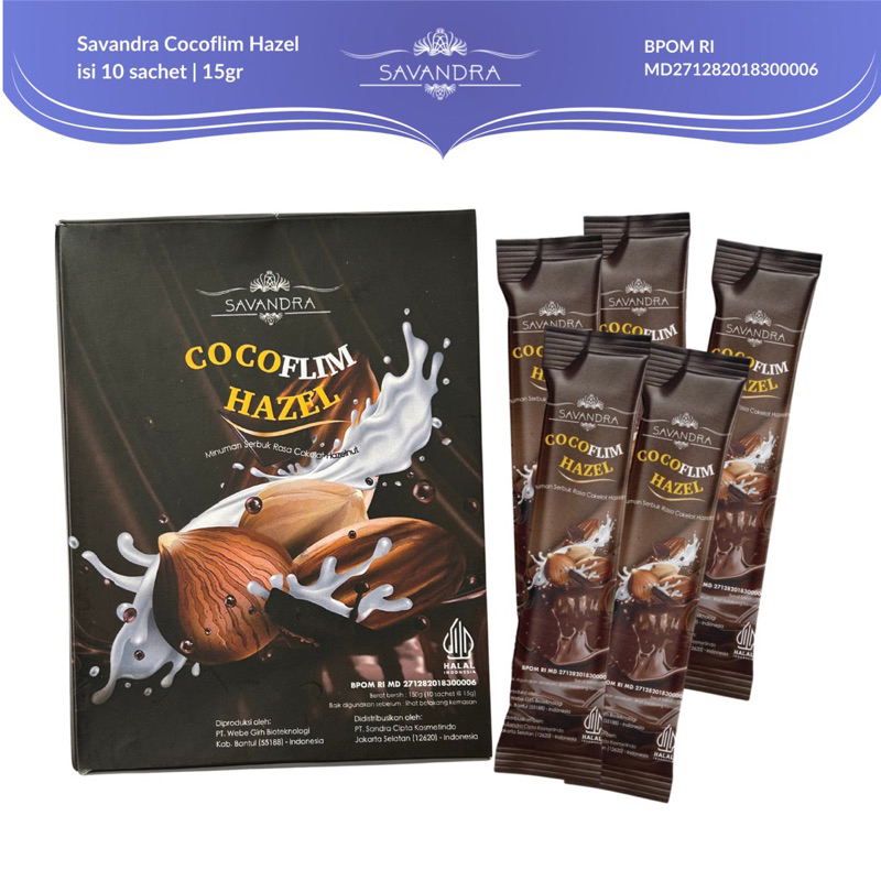 Jual (Big Pack) Savandra COCOFLIM HAZEL Minuman Detoks Rasa Coklat ...