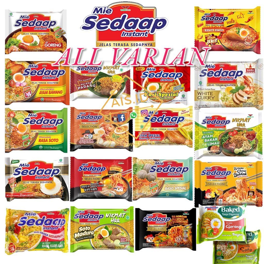 Jual MURAH MIE SEDAAP ALL VARIAN RASA ADA GORENG DAN KUAH | Shopee ...