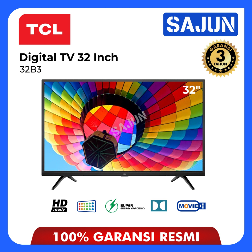 Jual TCL 32B3 TV LED 32 inch HD Digital TV - HDMI / USB-Headphone | Shopee Indonesia