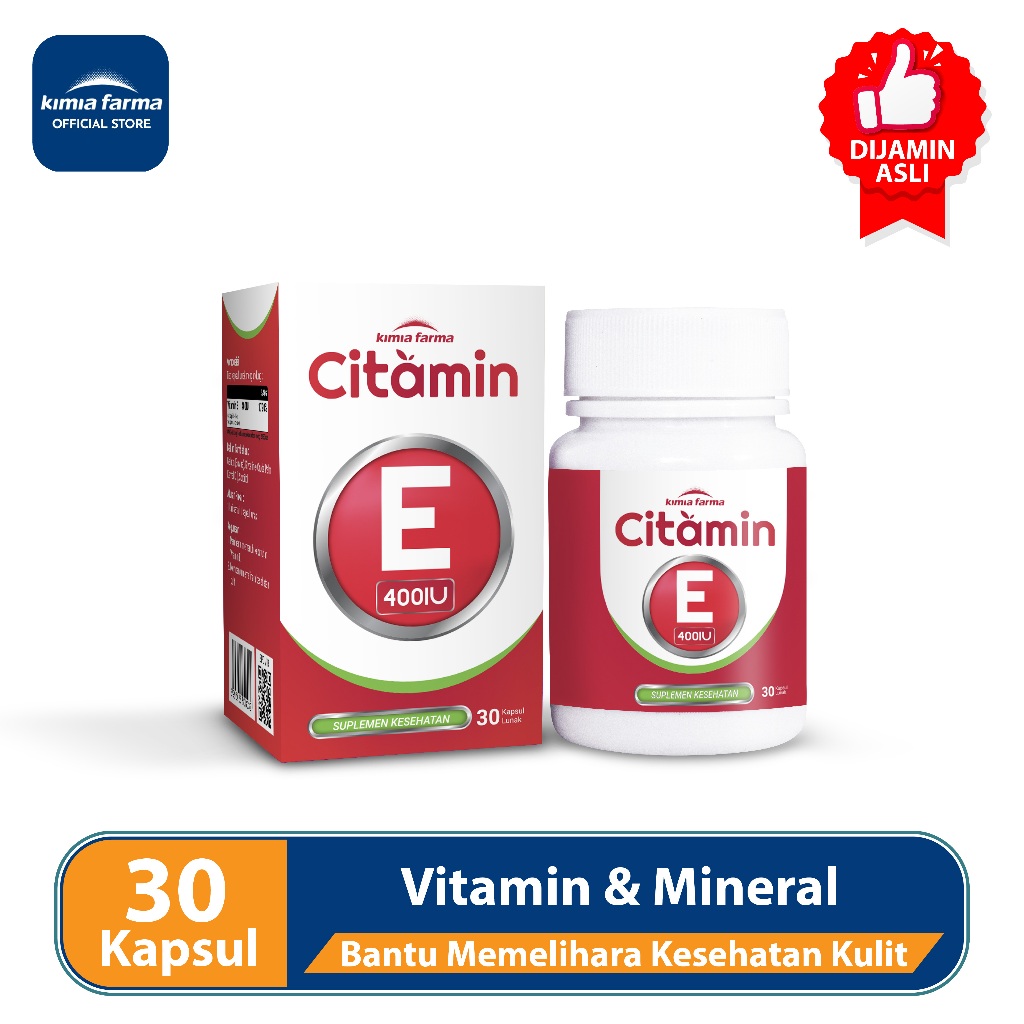 Jual CITAMIN E 400 IU 30 KAPSUL / VITAMIN E [ED JAN 2026] | Shopee ...