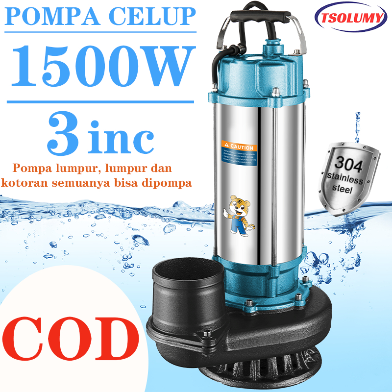 Jual Pompa Celup Air Kotor 1500W Stainless Submersible Pump 3inch ...