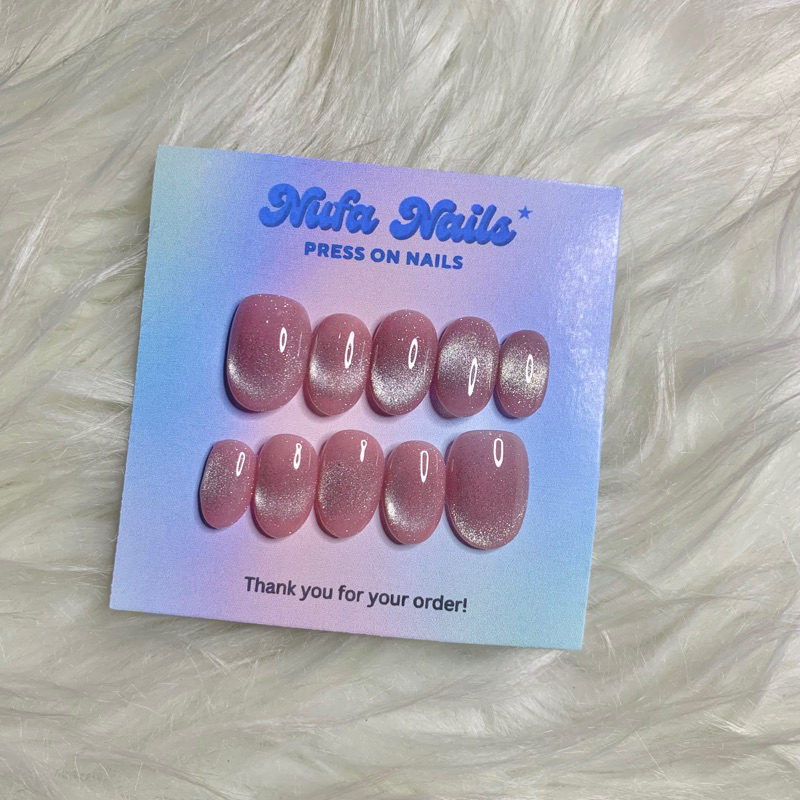 Jual Press on nails - Shape Short Oval kuku palsu cat eye short oval ...