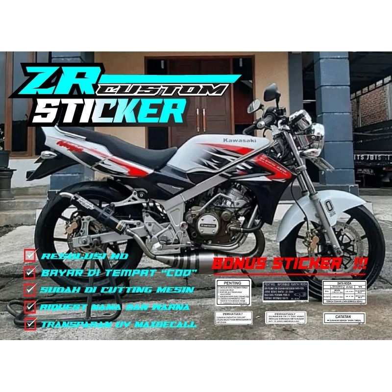 Jual Sticker striping NINJA SS putih custom transparan UV [sudah ...