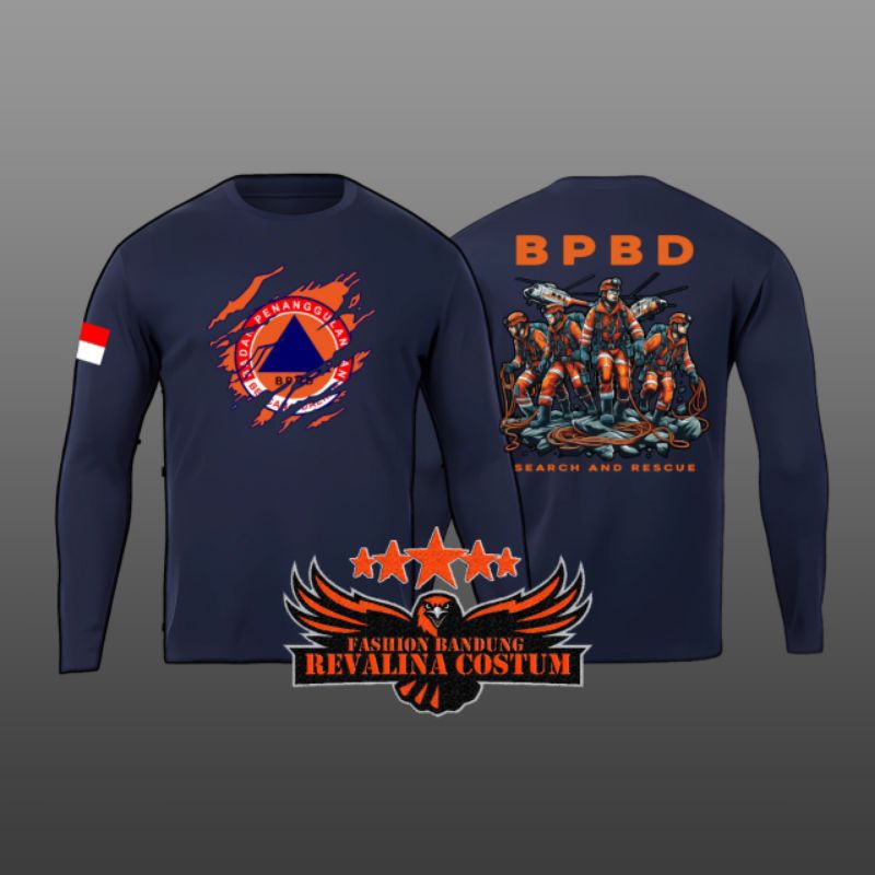 Jual KAOS BPBD / BADAN PENANGGULANGAN BENCANA DAERAH / LENGAN PANJANG ...